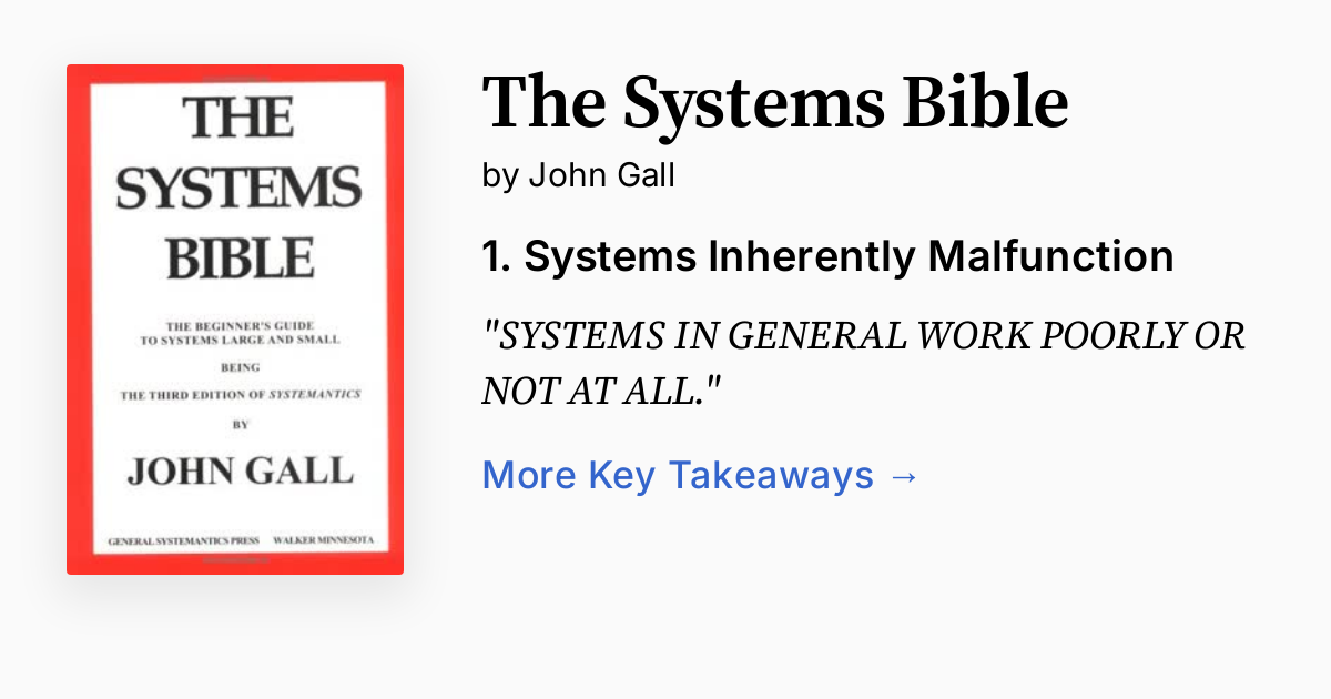 The Systems Bible | Summary, Audio, Quotes