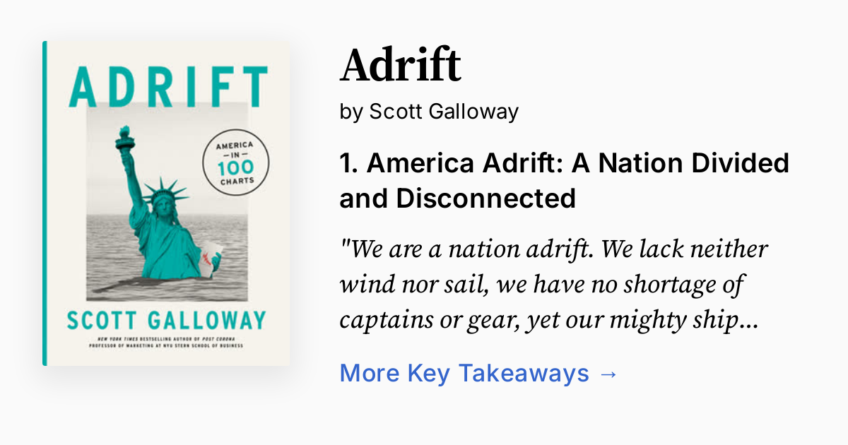 Adrift by Scott Galloway | Summary, Audio, Quotes