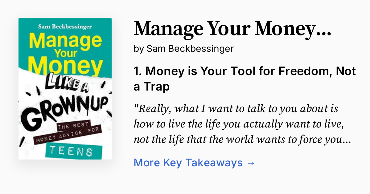 Manage Your Money Like a Grownup | Résumé, Audio, Quotes