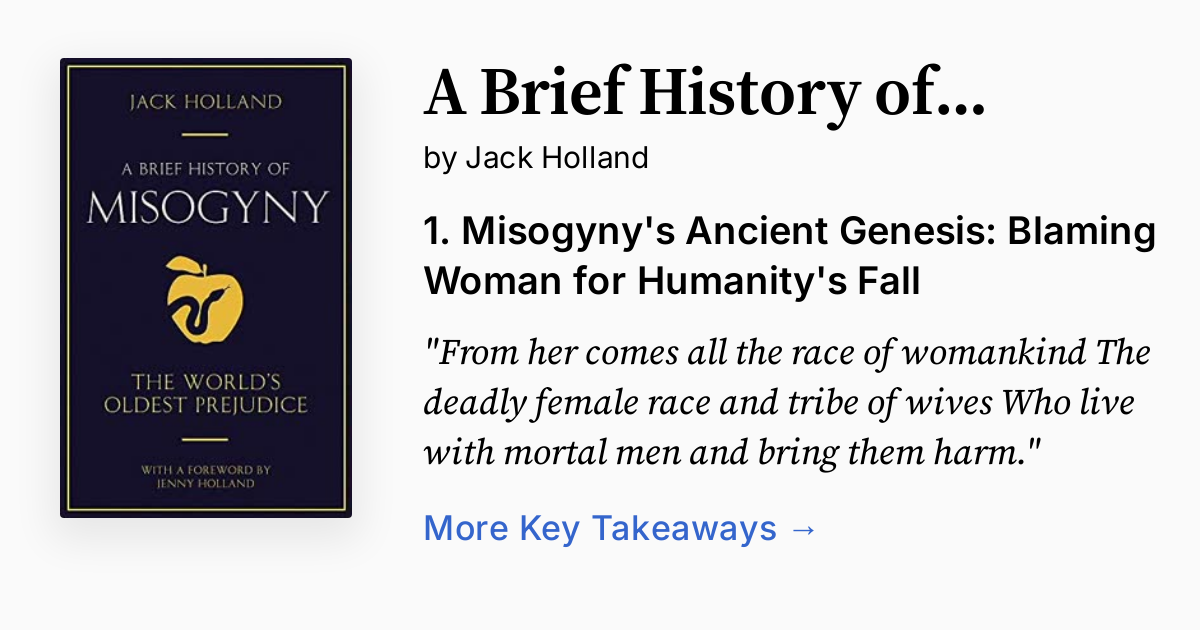 A Brief History of Misogyny | Summary, Audio, Quotes