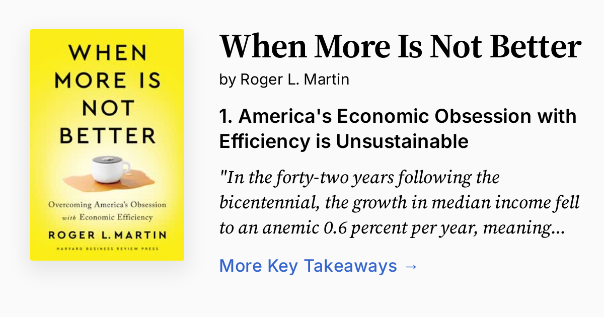 When More Is Not Better | Summary, Quotes, Audio