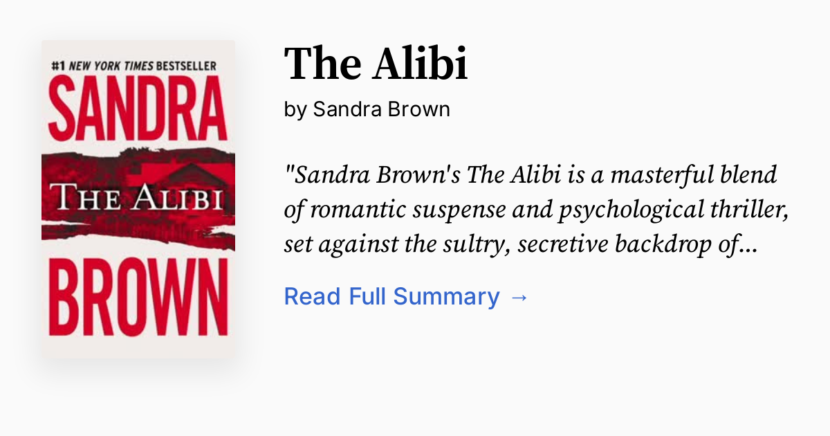 The Alibi by Sandra Brown | Summary, Audio, Analysis