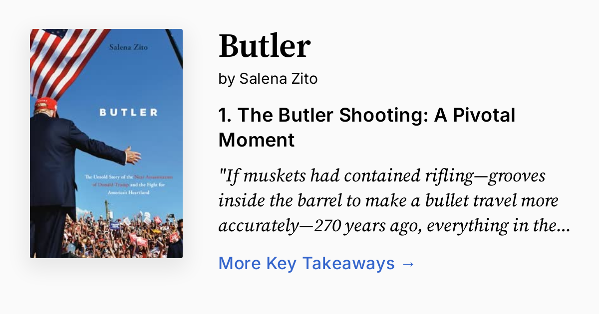 Butler by Salena Zito | Summary, Audio, Quotes