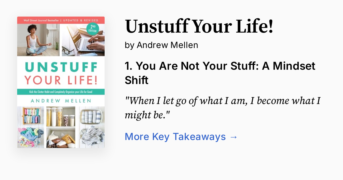 Unstuff Your Life! | Summary, Audio, Quotes