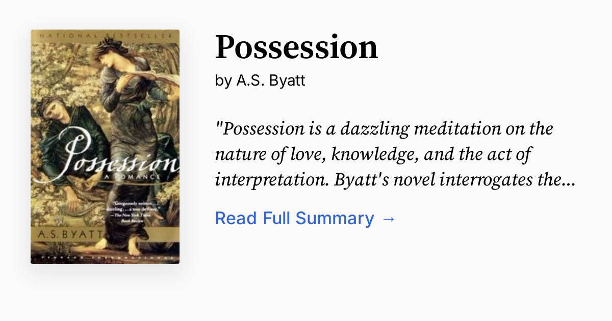 Possession by A.S. Byatt | Summary, Analysis