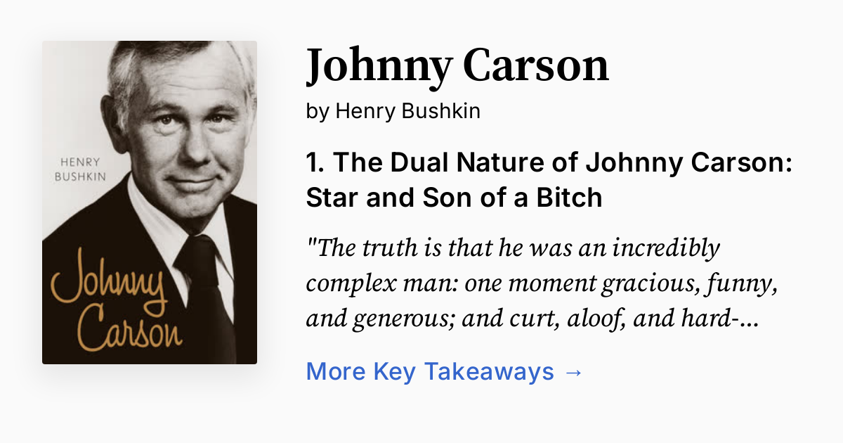 Johnny Carson by Henry Bushkin | Summary, Audio, Quotes