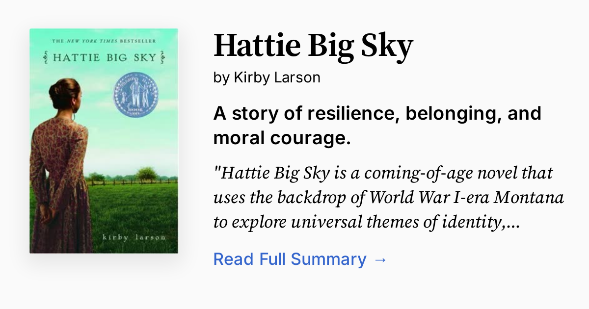 Hattie Big Sky by Kirby Larson | Summary, Analysis