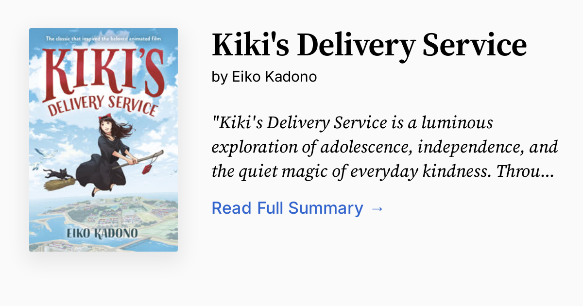 Kiki's Delivery Service | Summary, Analysis