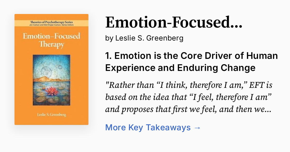 Emotion-Focused Therapy | Summary, Audio, Quotes