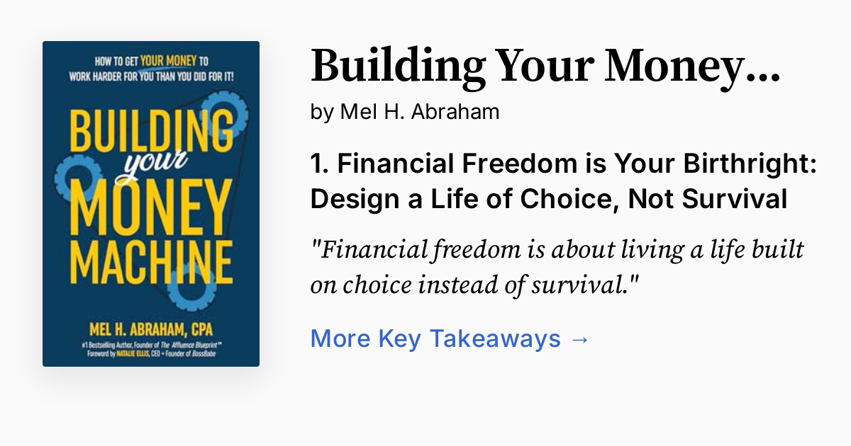 Building Your Money Machine | Summary, Audio, Quotes