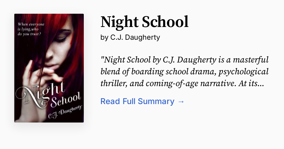 Night School by C.J. Daugherty | Summary, Audio, Analysis