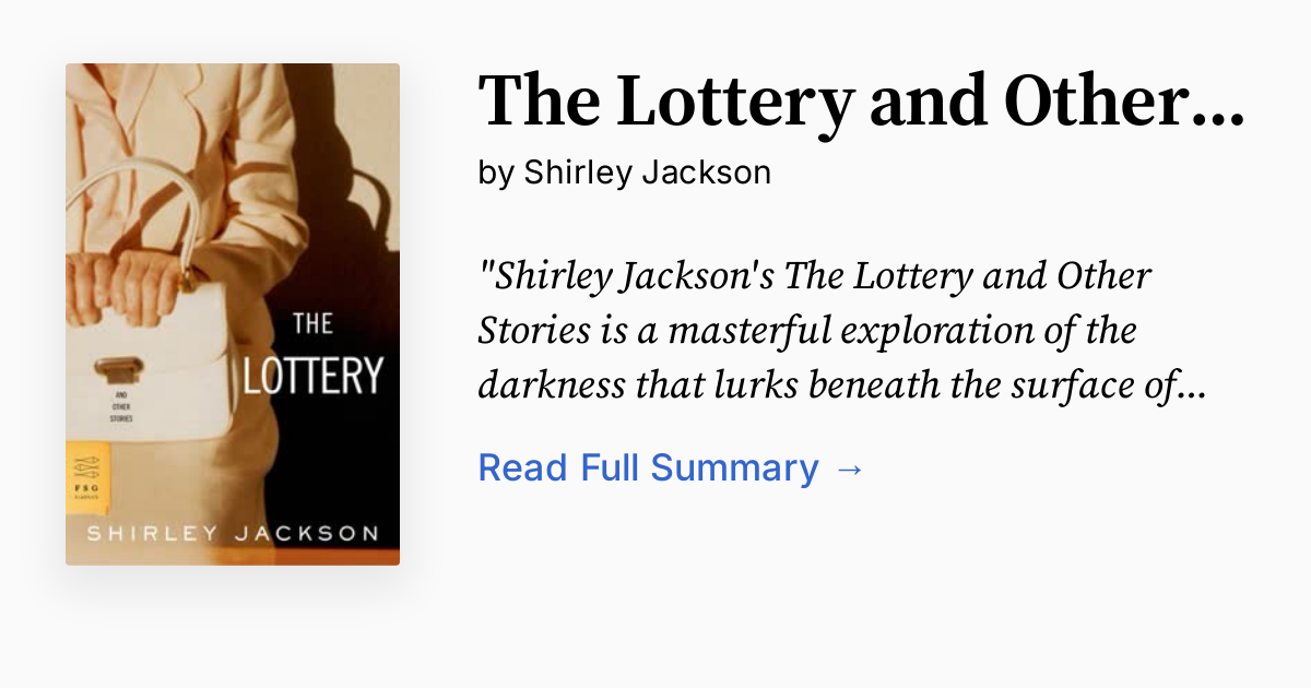 The Lottery and Other Stories | Summary, Analysis