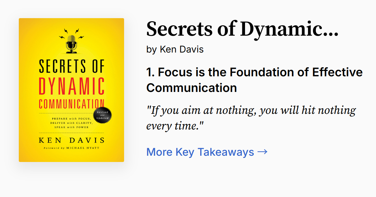 Secrets of Dynamic Communications | Summary, Audio, Quotes, FAQ