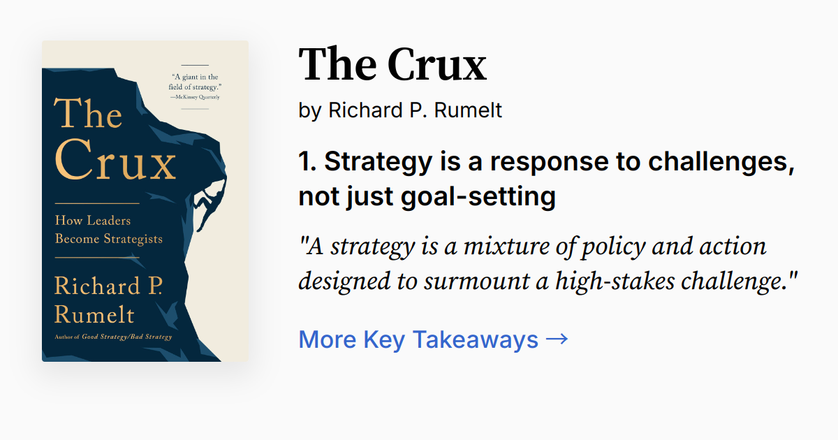 The Crux by Richard P. Rumelt | Summary, Audio, Quotes, FAQ