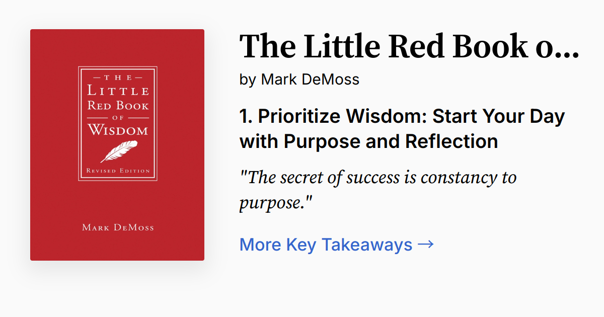 The Little Red Book of Wisdom | Summary, Audio, Quotes, FAQ