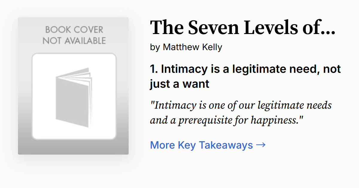 The Seven Levels of Intimacy | Summary, Quotes, FAQ, Audio