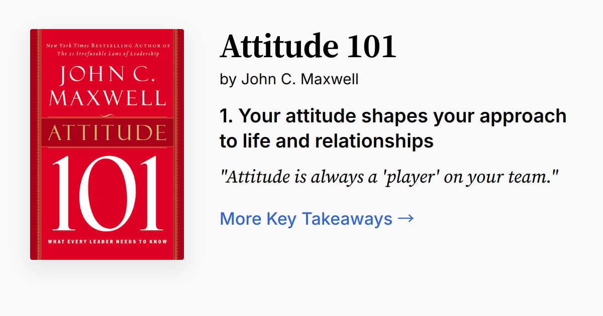 Attitude 101 by John C. Maxwell | Summary, Quotes, FAQ, Audio