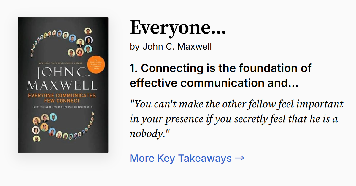 Everyone Communicates, Few Connect | Summary, Quotes, FAQ, Audio