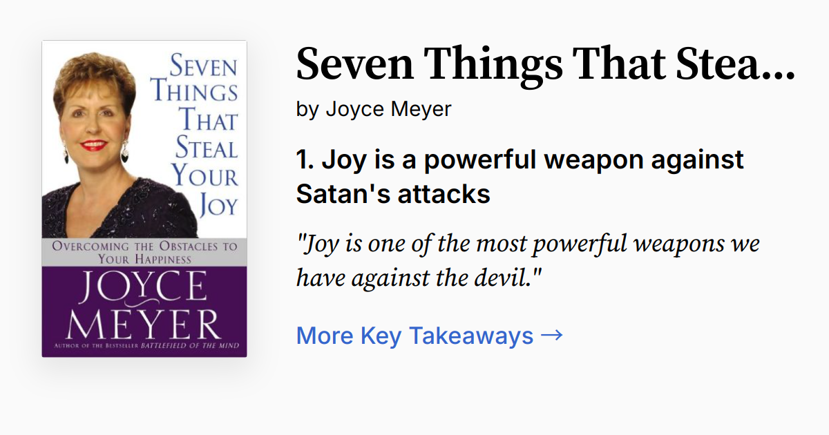 Seven Things That Steal Your Joy | Summary, Audio, Quotes, FAQ