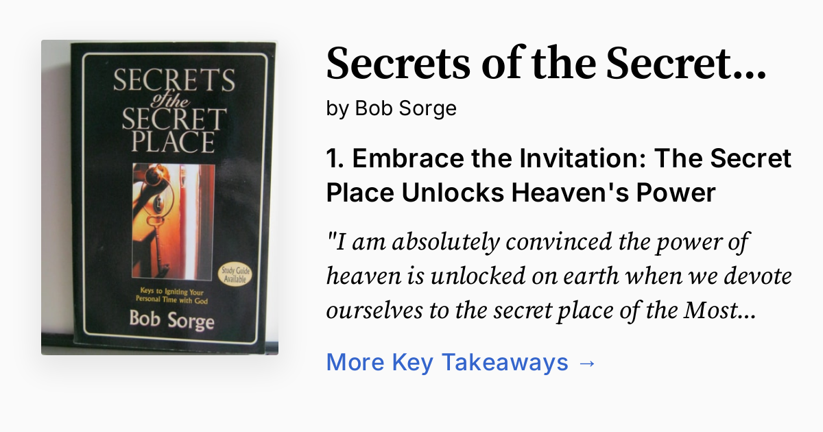 Secrets of the Secret Place | Summary, Audio, Quotes, FAQ