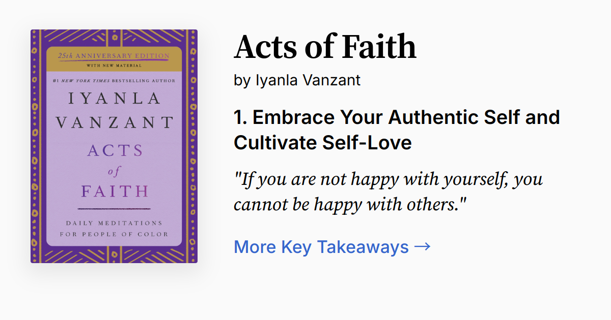 Acts of Faith by Iyanla Vanzant | Summary, Audio, Quotes