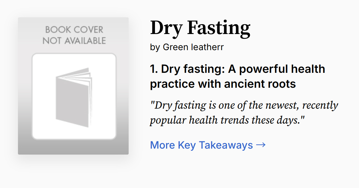 Dry Fasting & Mindfulness Meditation for Beginners | Summary, Quotes, Audio