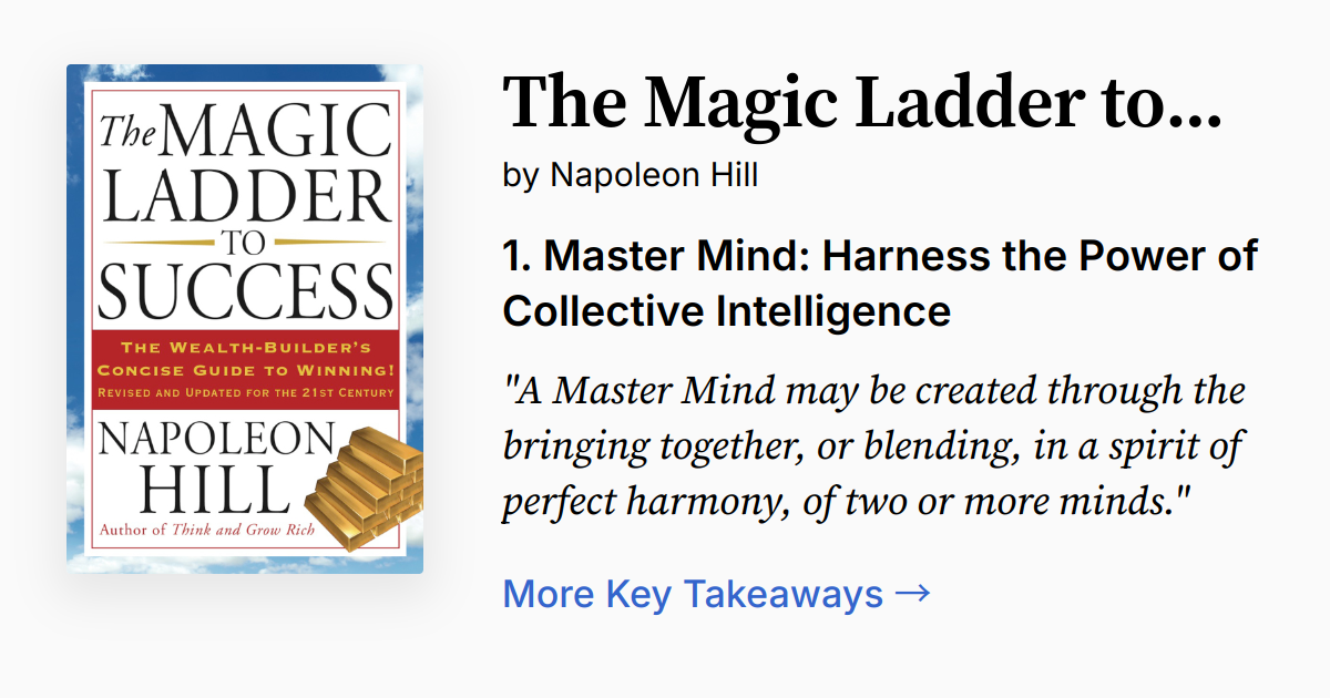 The Magic Ladder to Success | Summary, Quotes, Audio