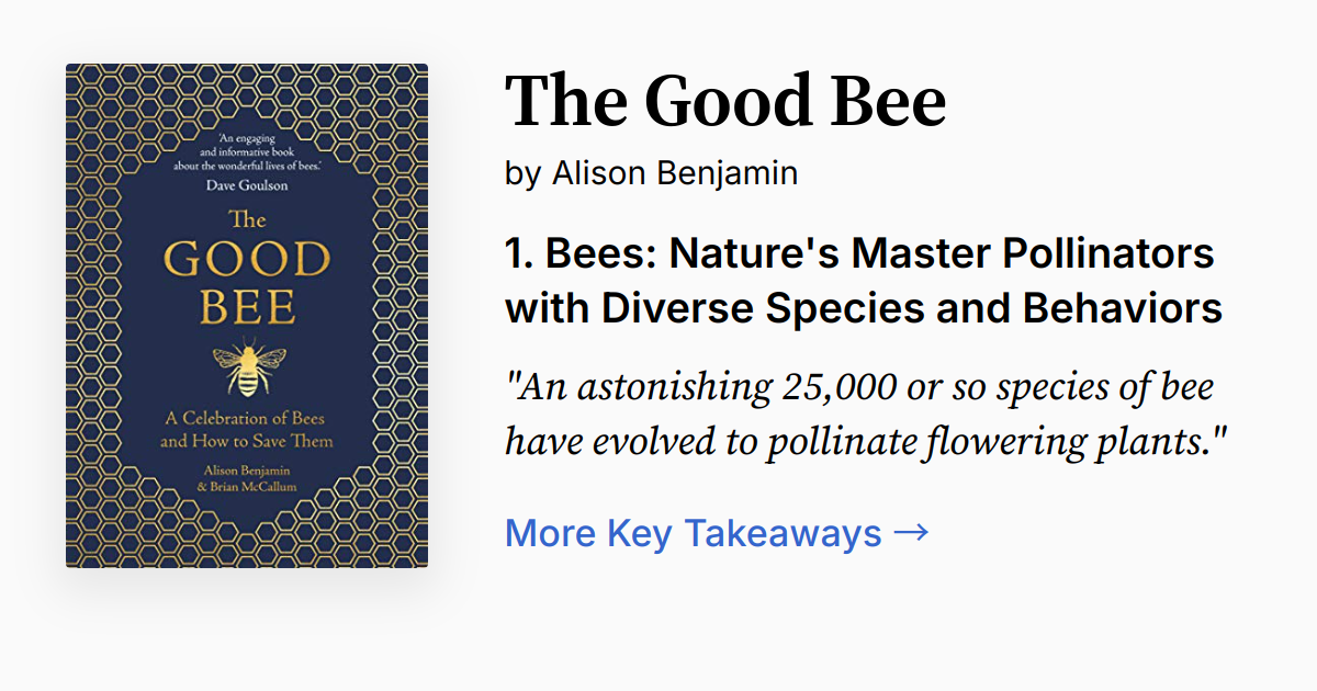 The Good Bee by Alison Benjamin | Summary, Audio, Quotes