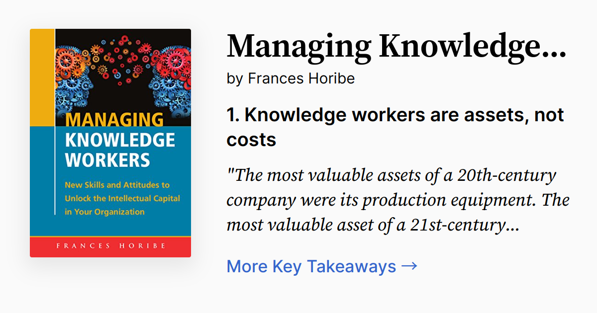 Managing Knowledge Workers | Summary, Audio, Quotes