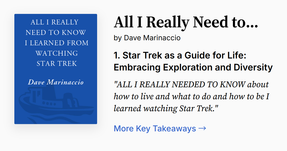All I Really Need to Know I Learned from Watching Star Trek | Summary ...
