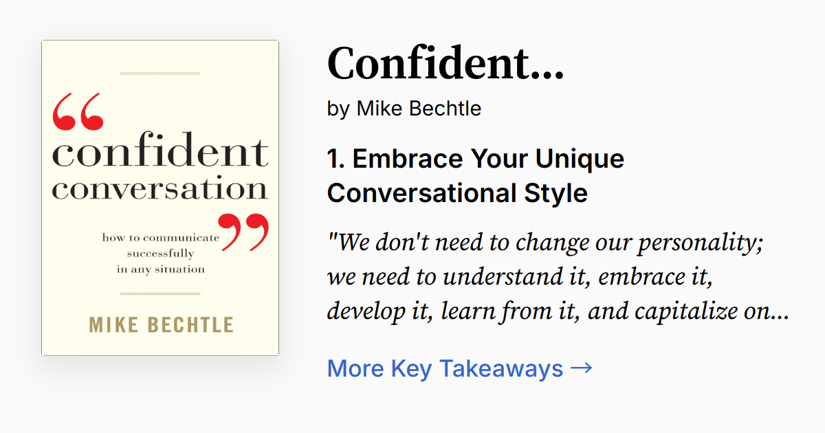 Confident Conversation | Summary, Audio, Quotes