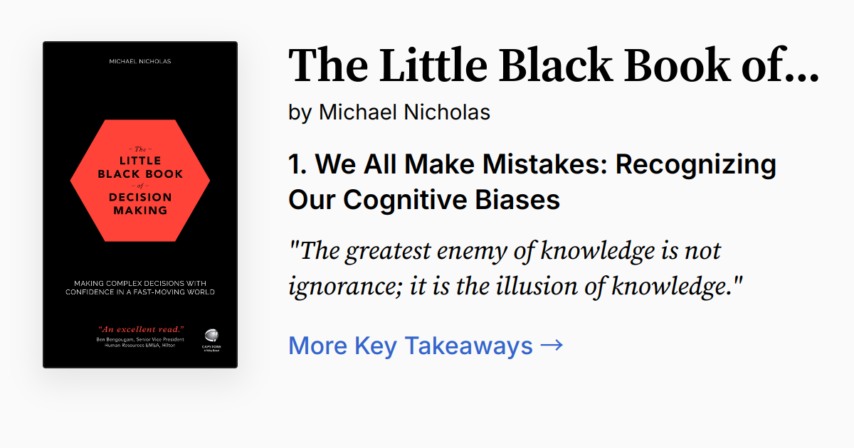 The Little Black Book of Decision Making | Summary, Audio, Quotes