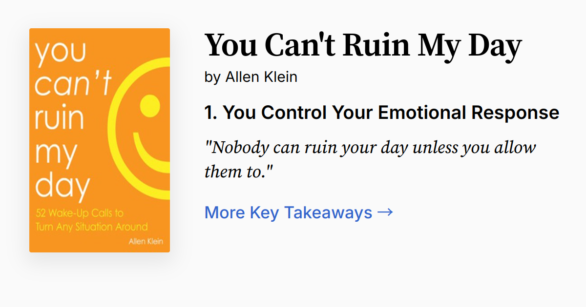 You Can't Ruin My Day | Summary, Audio, Quotes