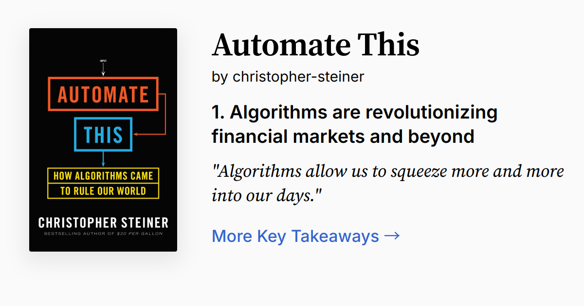 Automate This by Christopher Steiner | Summary, Audio, Quotes, FAQ