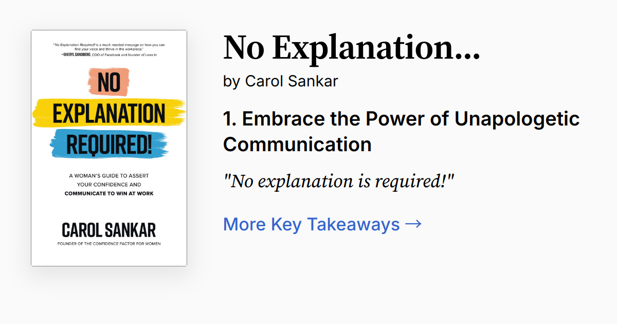 No Explanation Required! | Summary, Audio, Quotes