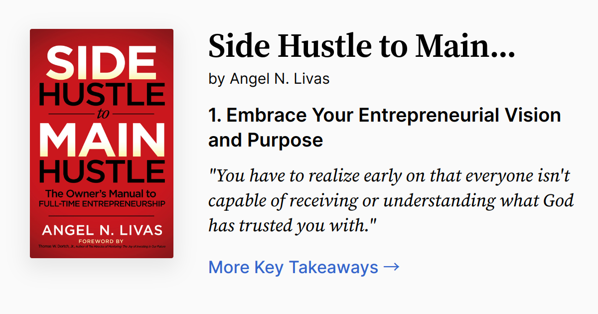 Side Hustle to Main Hustle | Summary, Audio, Quotes