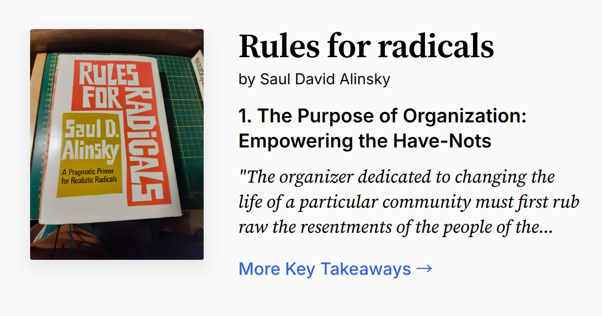 Rules for Radicals | Summary, Audio, Quotes, FAQ