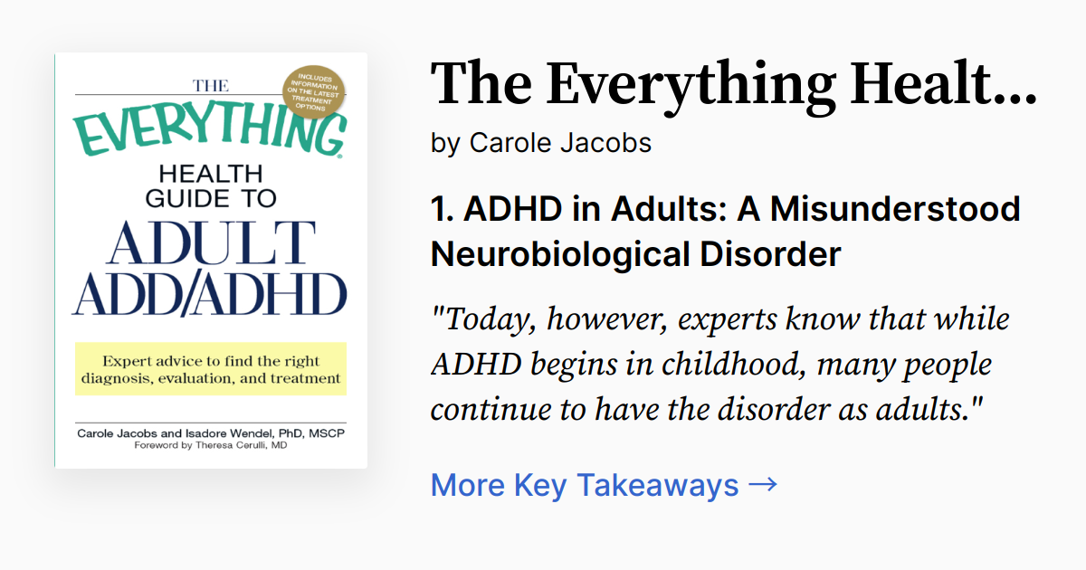 The Everything Health Guide to Adult ADD/ADHD | 摘要, Quotes, FAQ, Audio