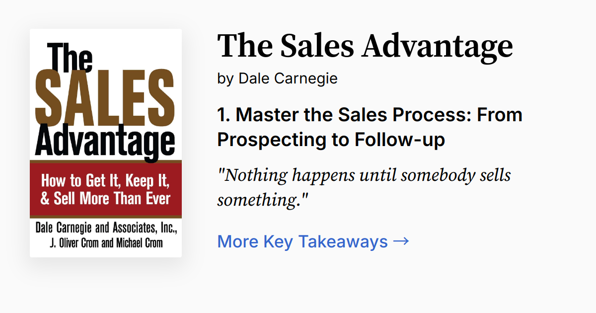 The Sales Advantage | Summary, Audio, Quotes, FAQ