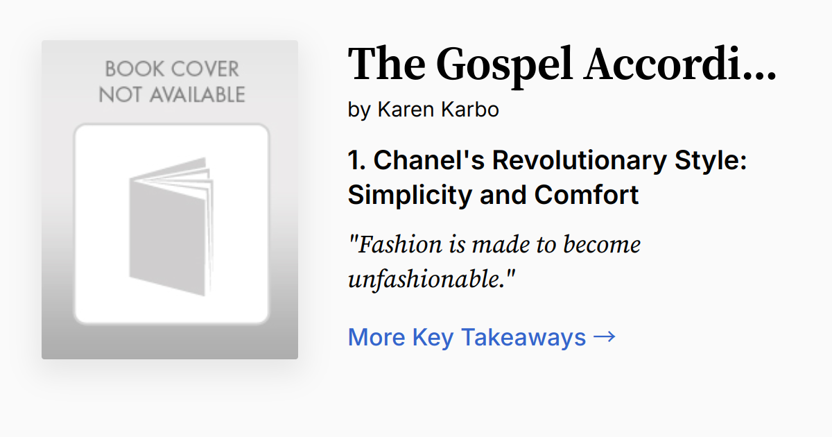 The Gospel According to Coco Chanel | Summary, Audio, Quotes, FAQ