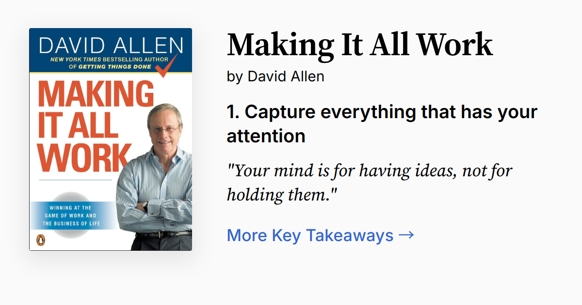 Making It All Work | Summary, Audio, Quotes, FAQ