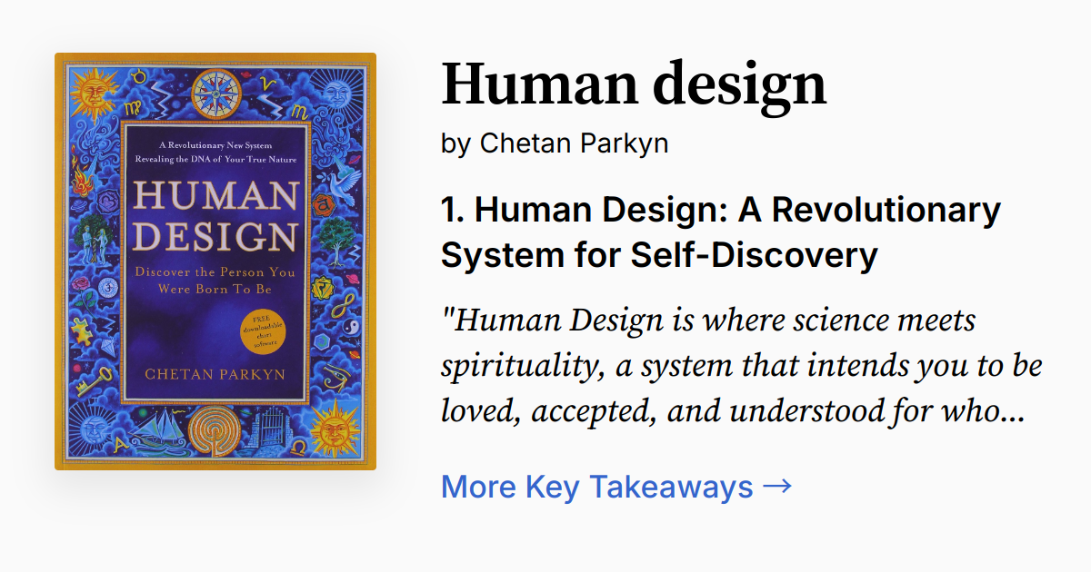 Human Design by Chetan Parkyn | Summary, Audio, Quotes, FAQ