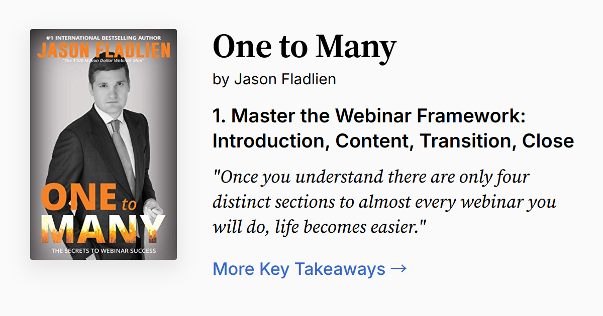One to Many by Jason Fladlien | Summary, Quotes, FAQ, Audio