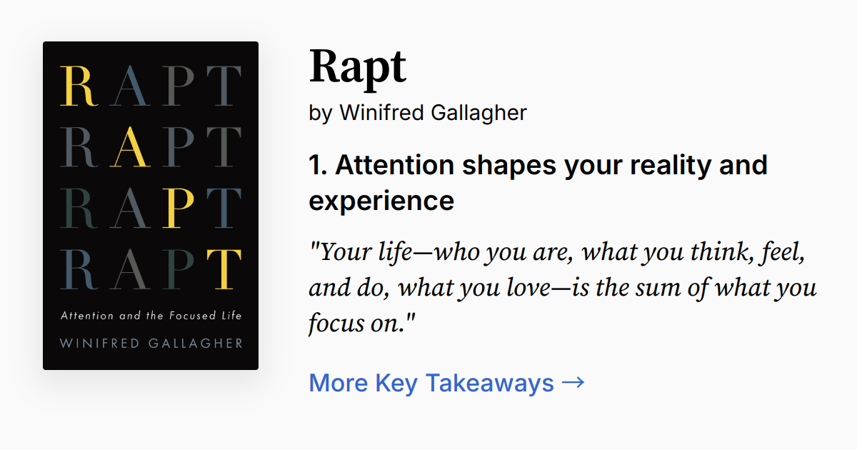 Rapt by Winifred Gallagher | Summary, Audio, Quotes, FAQ