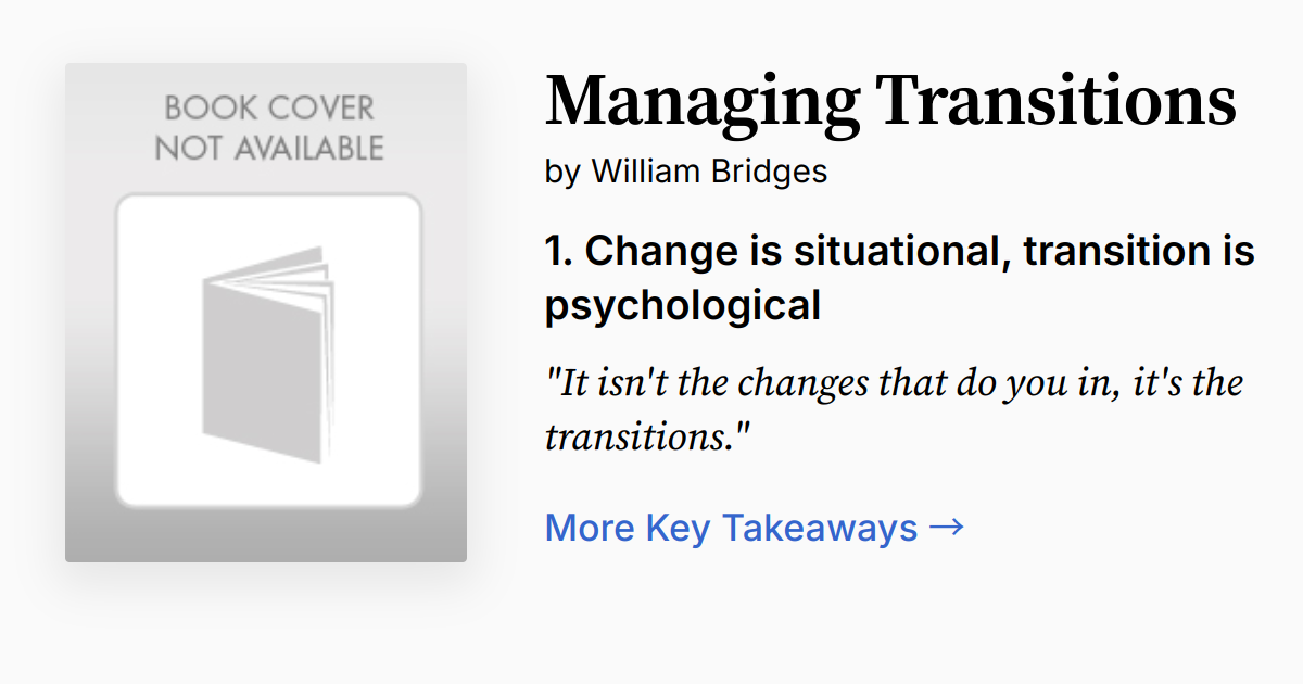Managing Transitions | Summary, Quotes, FAQ, Audio