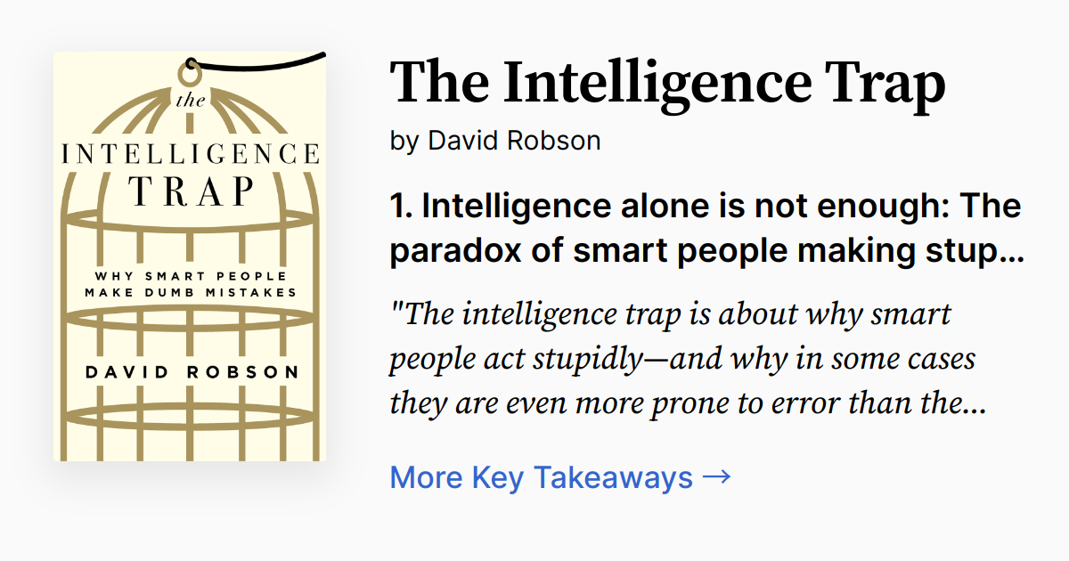 The Intelligence Trap | Summary, Quotes, FAQ, Audio
