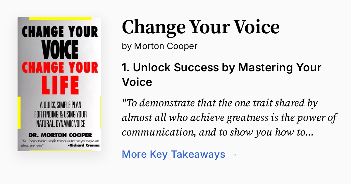 Change Your Voice | Summary, Quotes, Audio