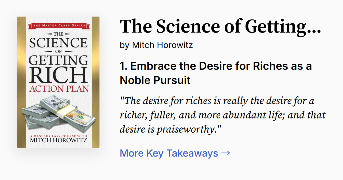 The Science of Getting Rich Action Plan | Summary, Audio, Quotes