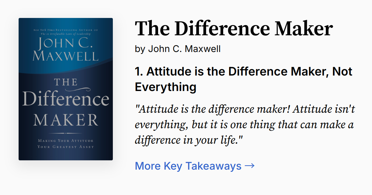 The Difference Maker | Summary, Audio, Quotes, FAQ