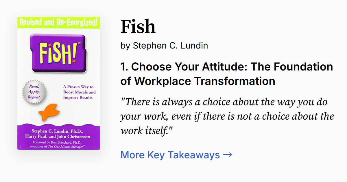 Fish by Stephen C. Lundin | Summary, Quotes, FAQ, Audio